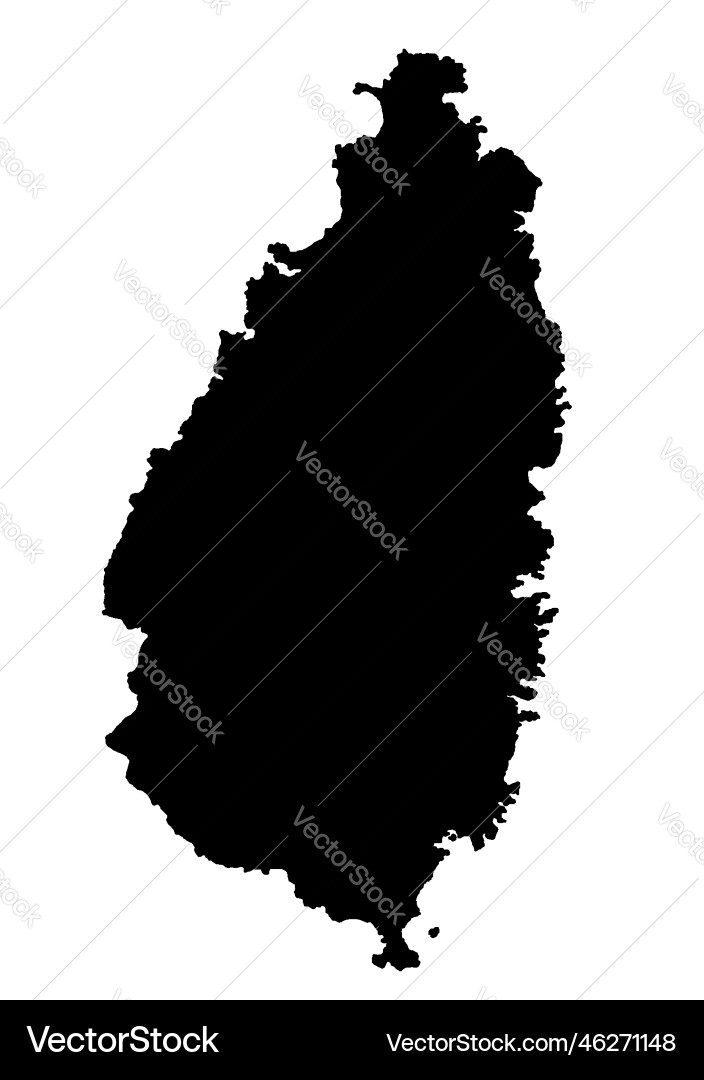Map of saint lucia Royalty Free Vector Image - VectorStock