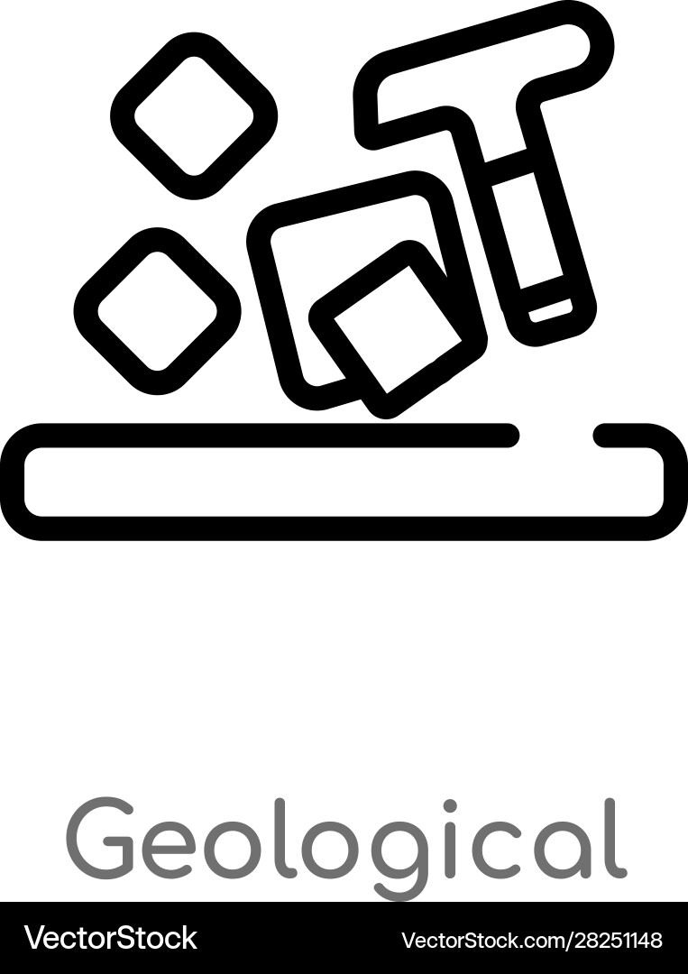 Outline geological icon isolated black simple Vector Image