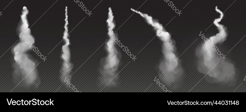 Rocket trail airplane smoke plane or jet clouds Vector Image
