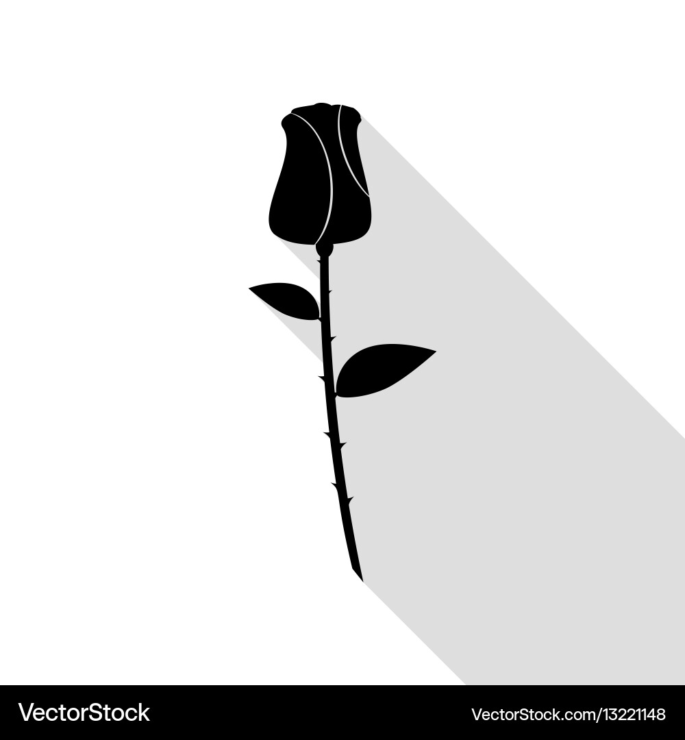 Rose sign black icon with flat style Royalty Free Vector