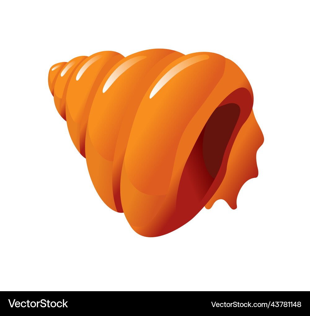 Sea shell colorful tropical shell underwater icon Vector Image