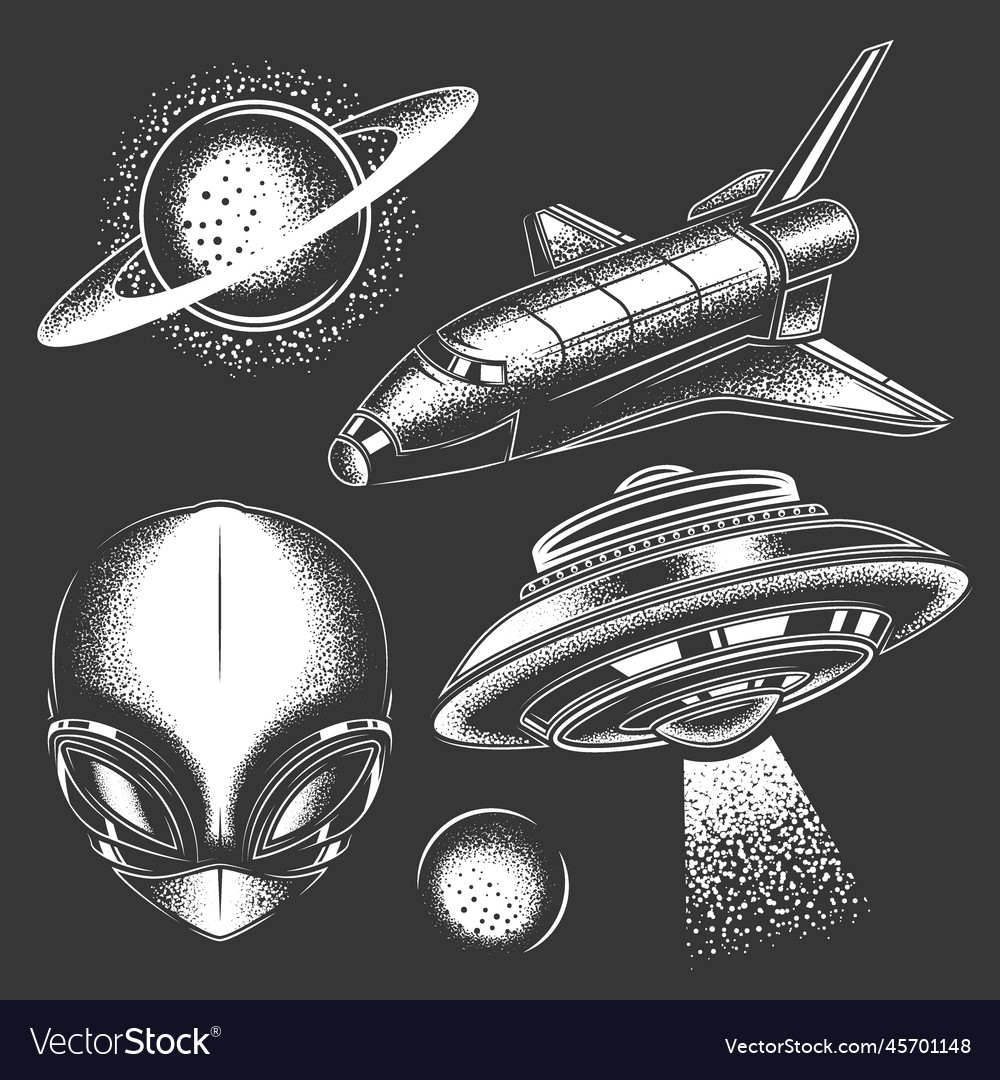 Space alien set Royalty Free Vector Image - VectorStock