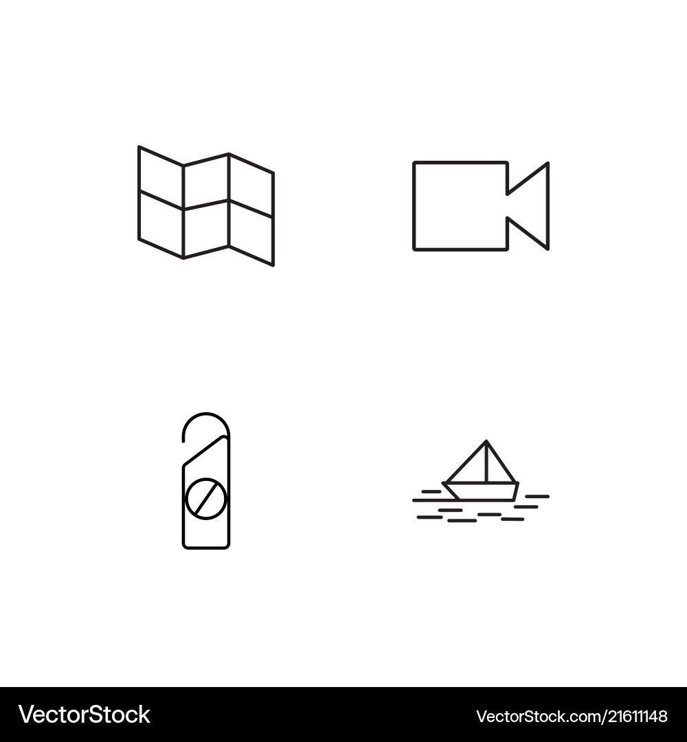 Travel linear icons set simple outline Royalty Free Vector