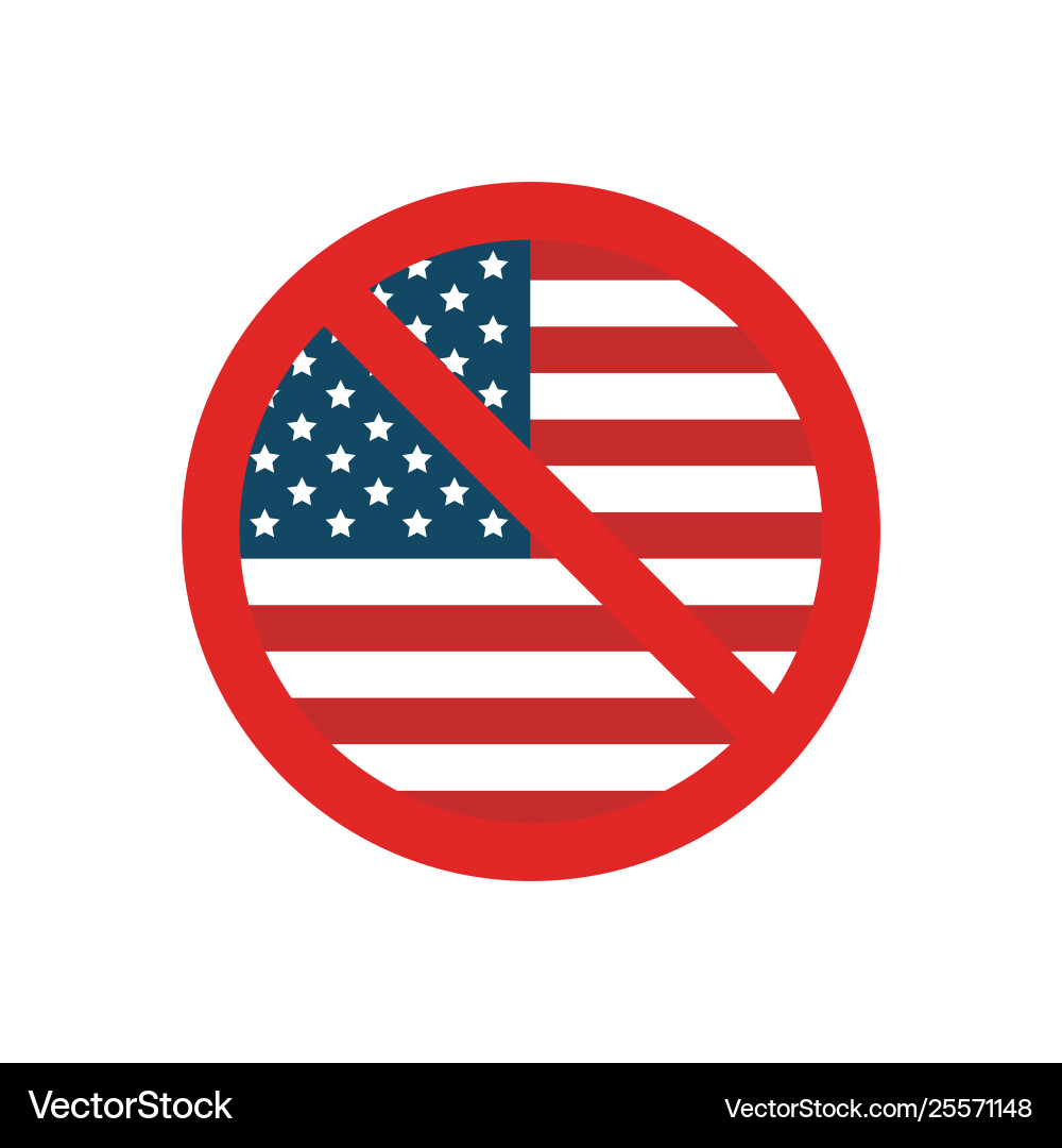 Usa flag with forbidden sign Royalty Free Vector Image