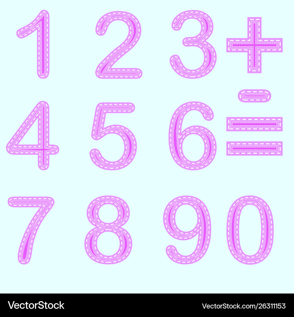 A set figures from zero to nine made Royalty Free Vector