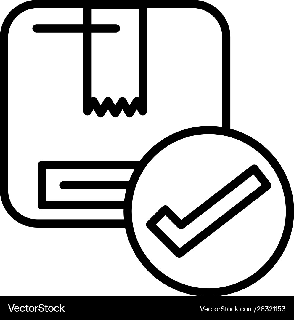 Box carton packing with check symbol Royalty Free Vector