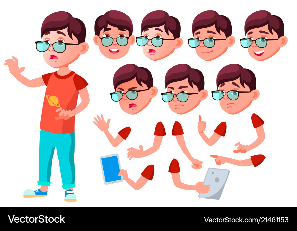 Boy child kid teen joy comic classmate Royalty Free Vector