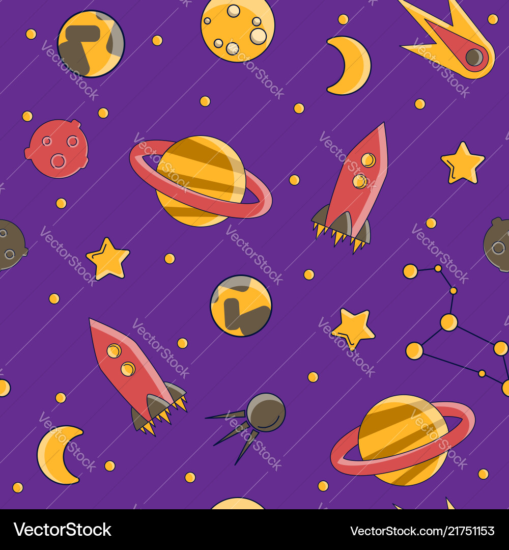 Cartoon flat kids space and cosmos science Vector Image