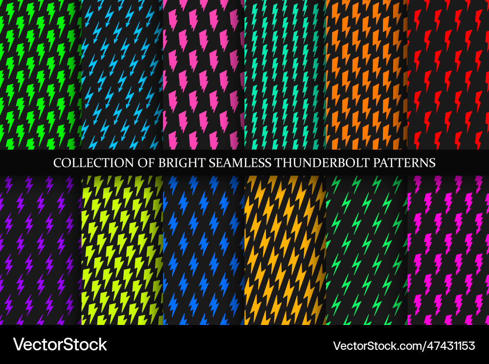 Collection of colorful seamless patterns Vector Image