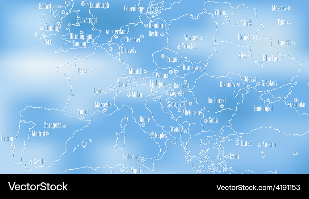 Creative map of europe Royalty Free Vector Image