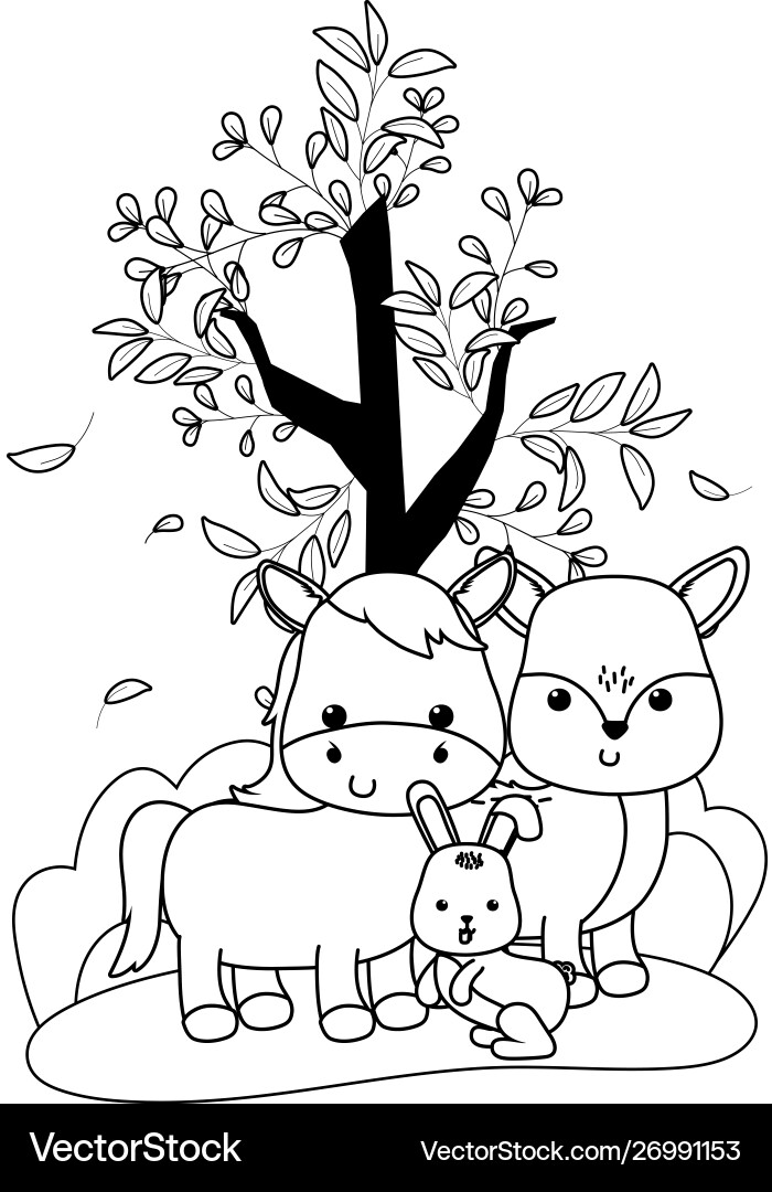 Donkey rabbit and deer cartoon design Royalty Free Vector
