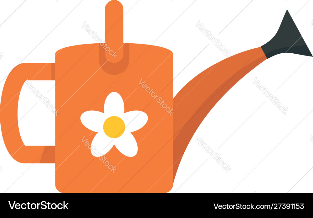 Flower watering can icon flat style Royalty Free Vector