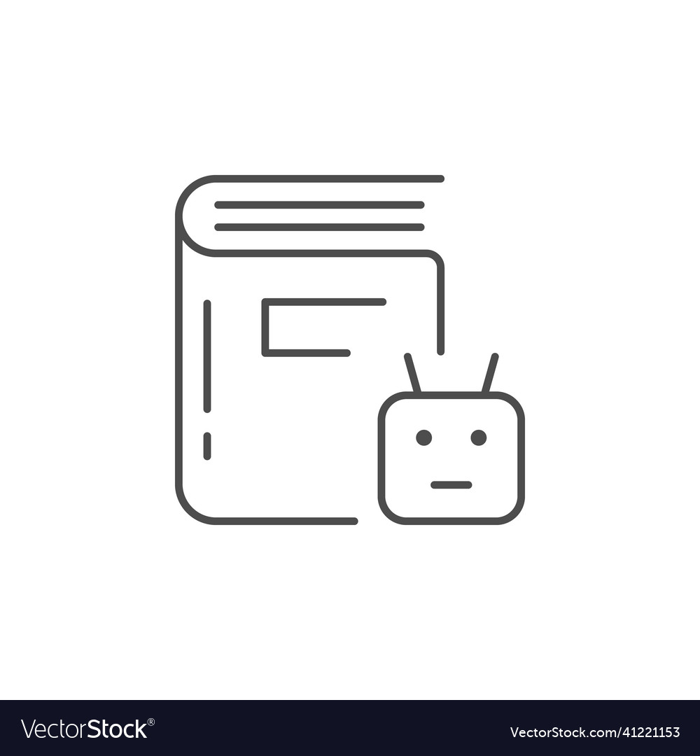 Machine learning line outline icon Royalty Free Vector Image