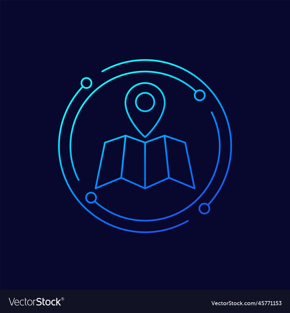 Map line icon for web Royalty Free Vector Image