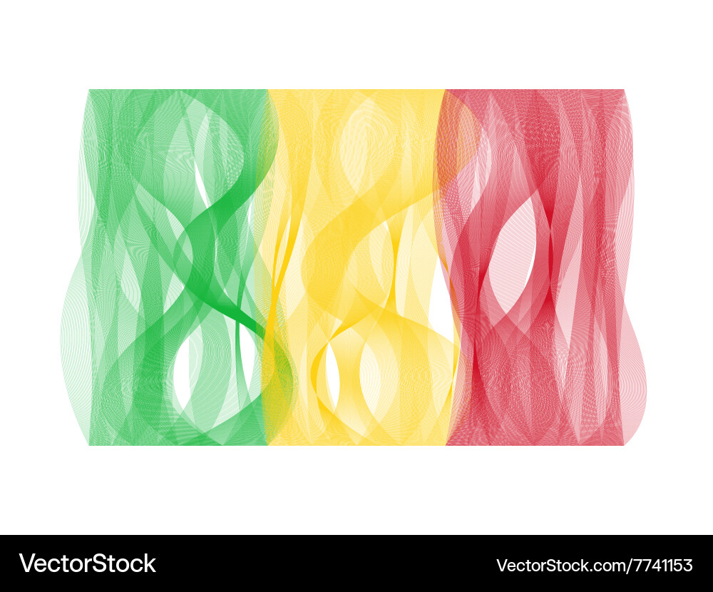 Wave line flag of mali Royalty Free Vector Image