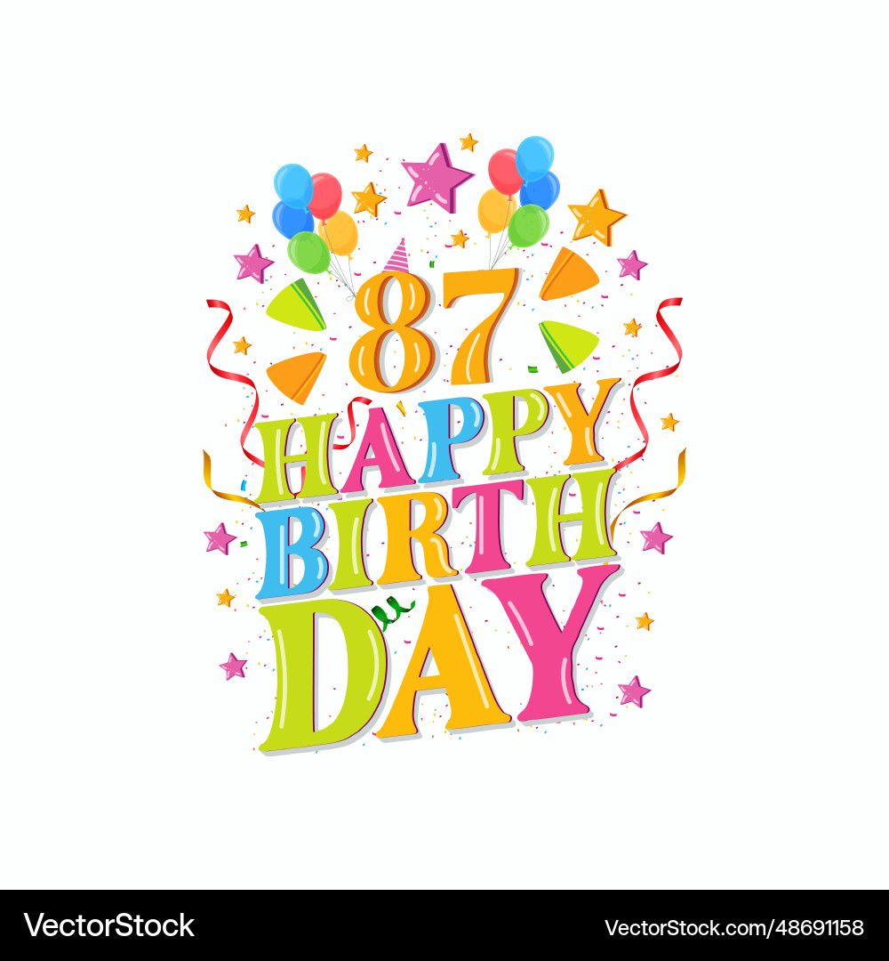 87th happy birthday celebration design Royalty Free Vector
