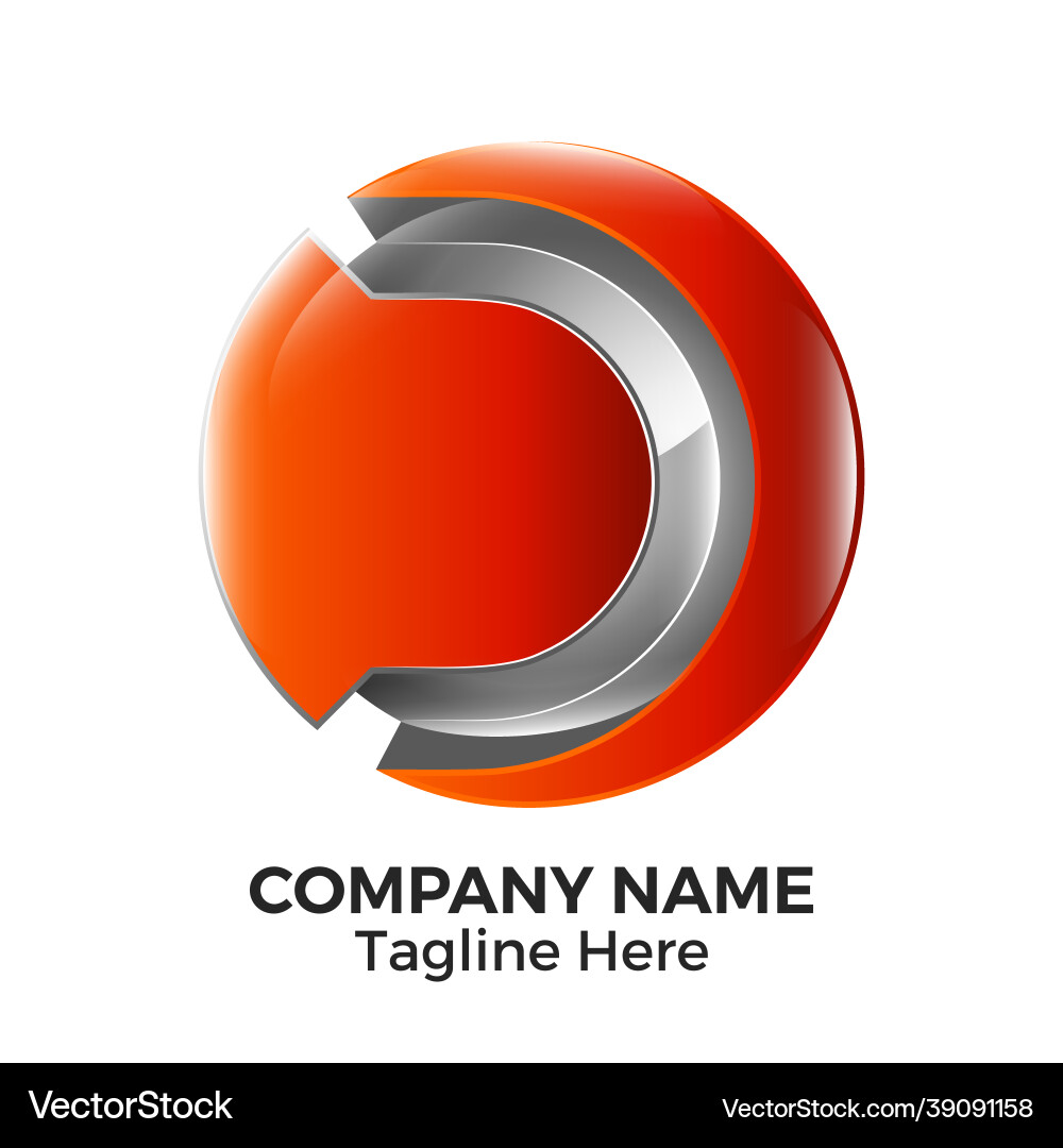 Abstract 3d logo design template metal letter Vector Image