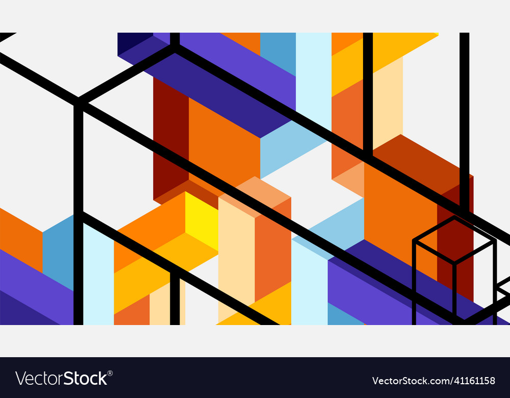 Abstract background 3d cubes cubic elements Vector Image