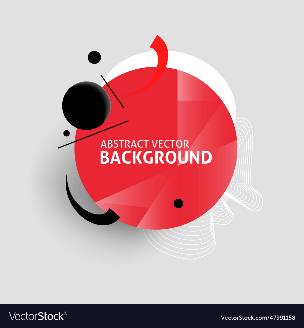 Abstract circle geometric pattern red white Vector Image