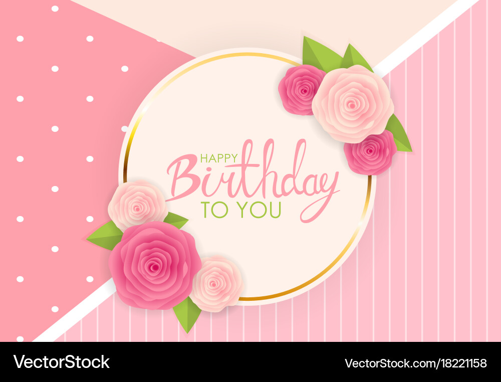 Abstract happy birthday background card template Vector Image