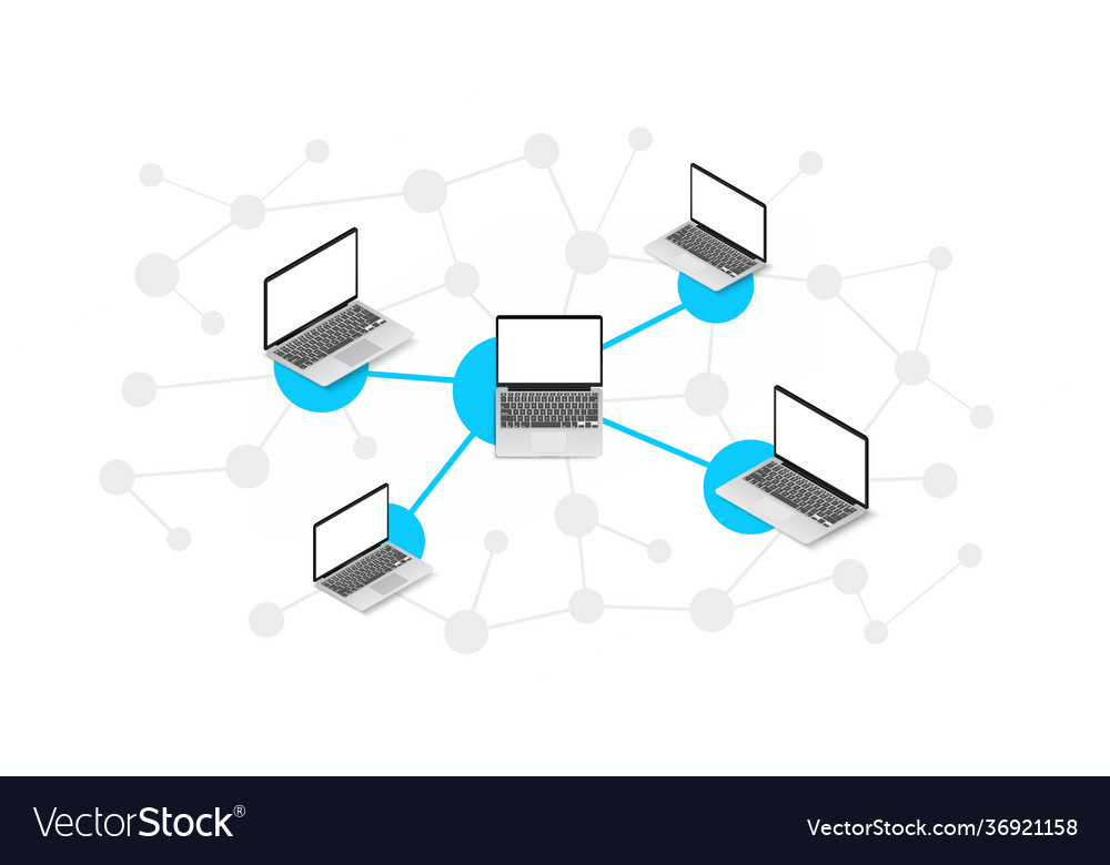 Abstract scheme modern computer network Royalty Free Vector