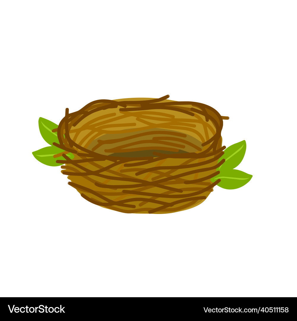 Bird nest element of forest Royalty Free Vector Image