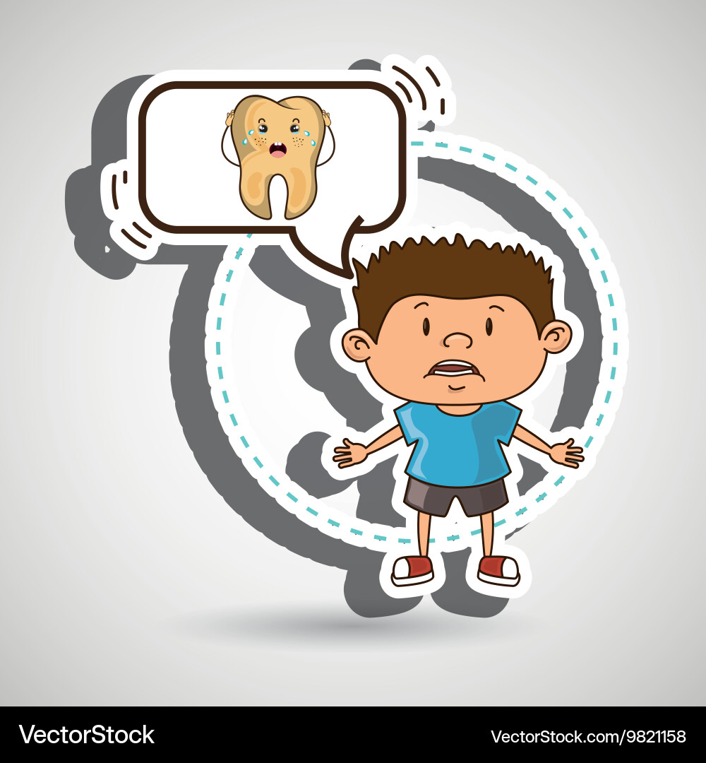 Child with tooth isolated icon design Royalty Free Vector