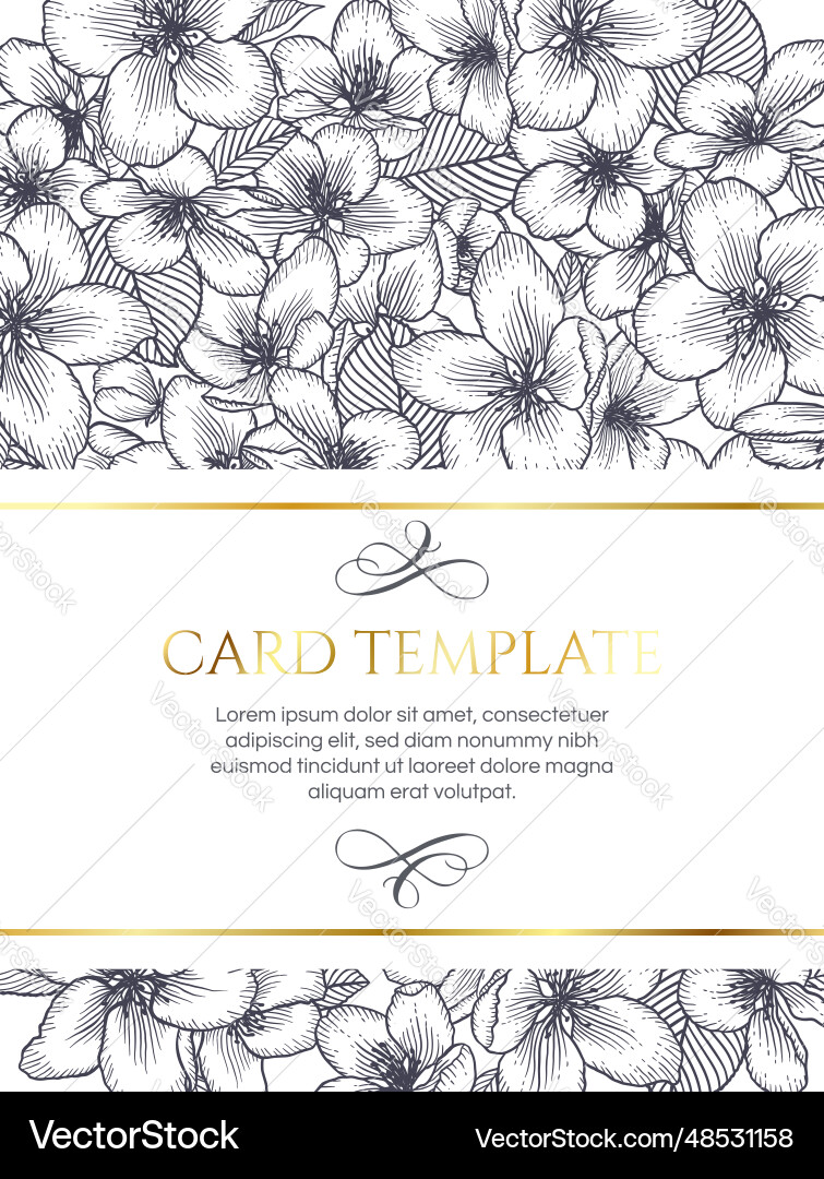 Floral wedding invitation elegant card template Vector Image