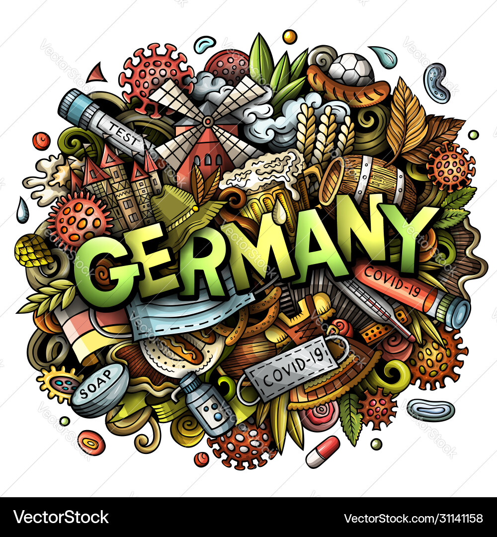 Germany hand drawn cartoon doodles Royalty Free Vector Image