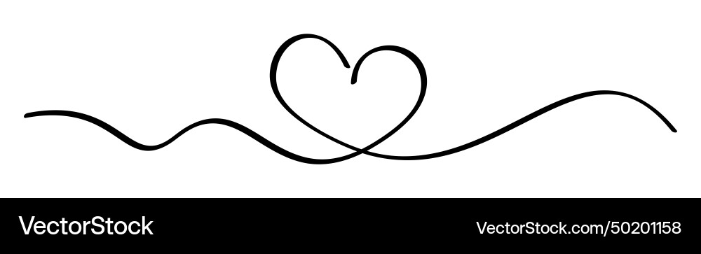 Heartbeat line with heart Royalty Free Vector Image