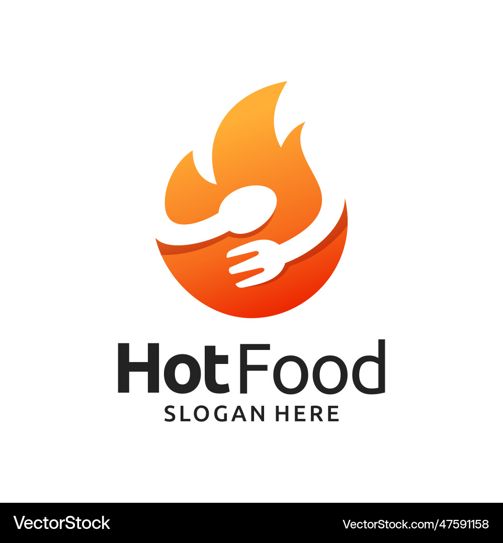 Hot food logo design Royalty Free Vector Image