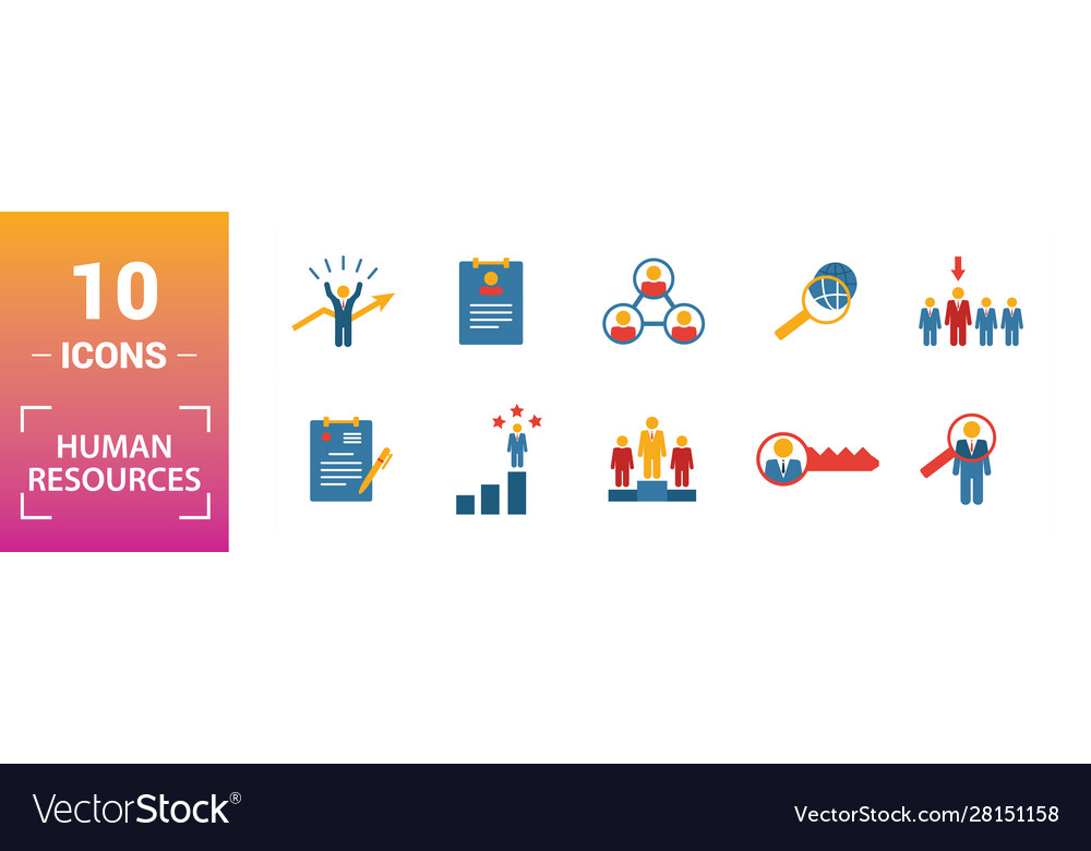 Human resources icon set include creative Vector Image