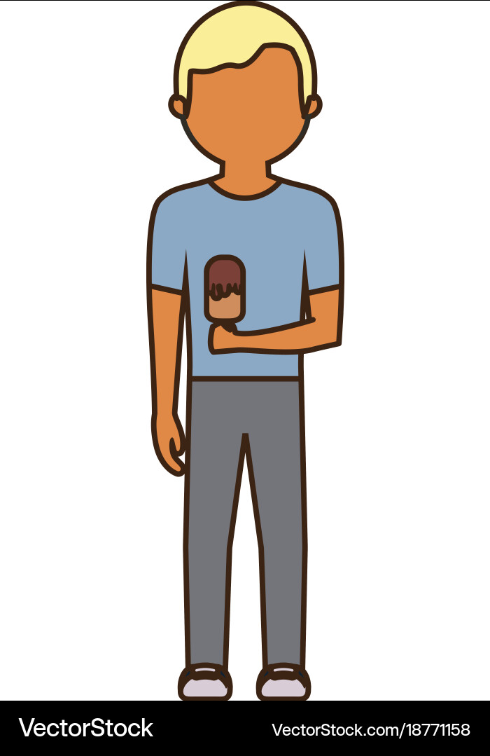 Man with ice cream Royalty Free Vector Image - VectorStock