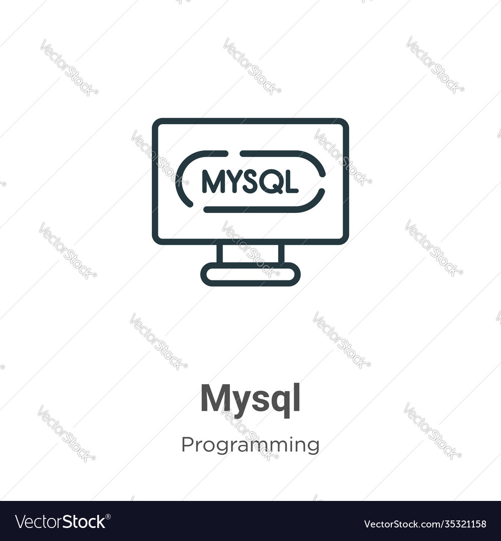 Mysql outline icon thin line black icon Royalty Free Vector