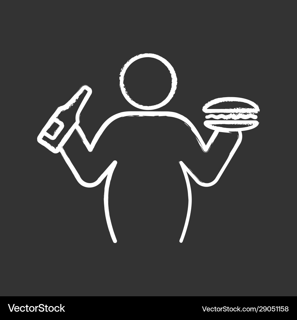 Overweight and obesity chalk icon Royalty Free Vector Image