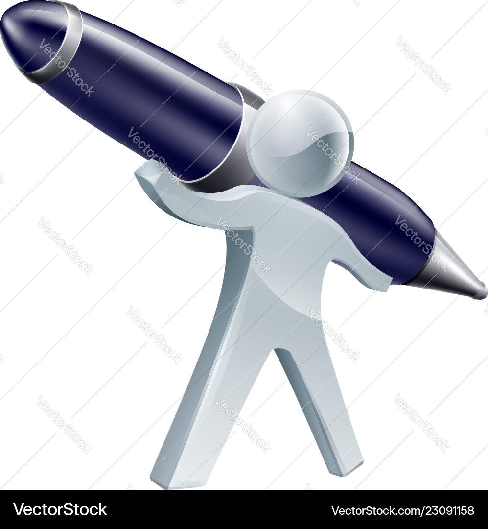 Person writing with pen Royalty Free Vector Image