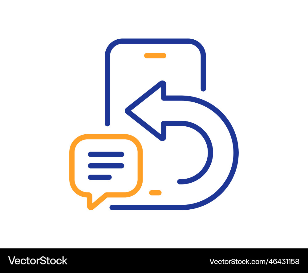 Phone message line icon smartphone app sign Vector Image