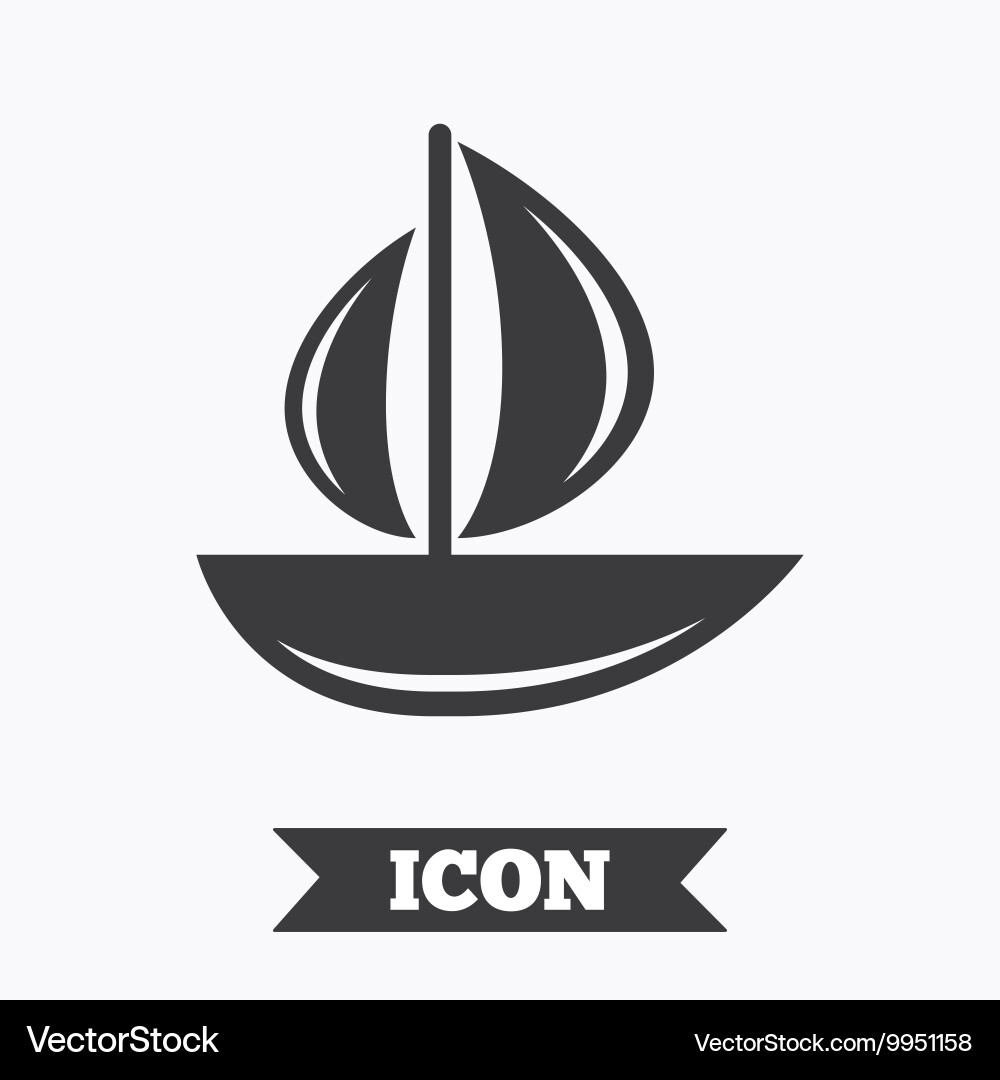 Sail boat icon ship sign Royalty Free Vector Image