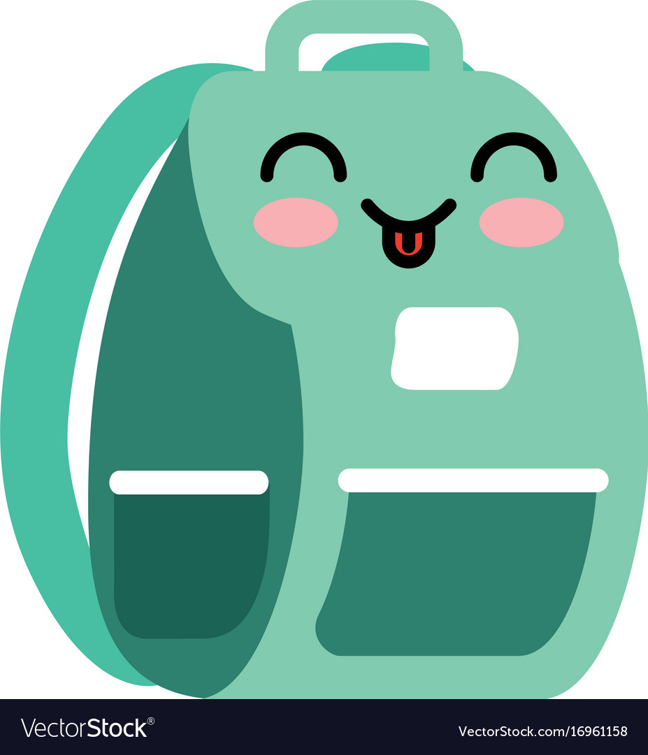 School bag kawaii character Royalty Free Vector Image