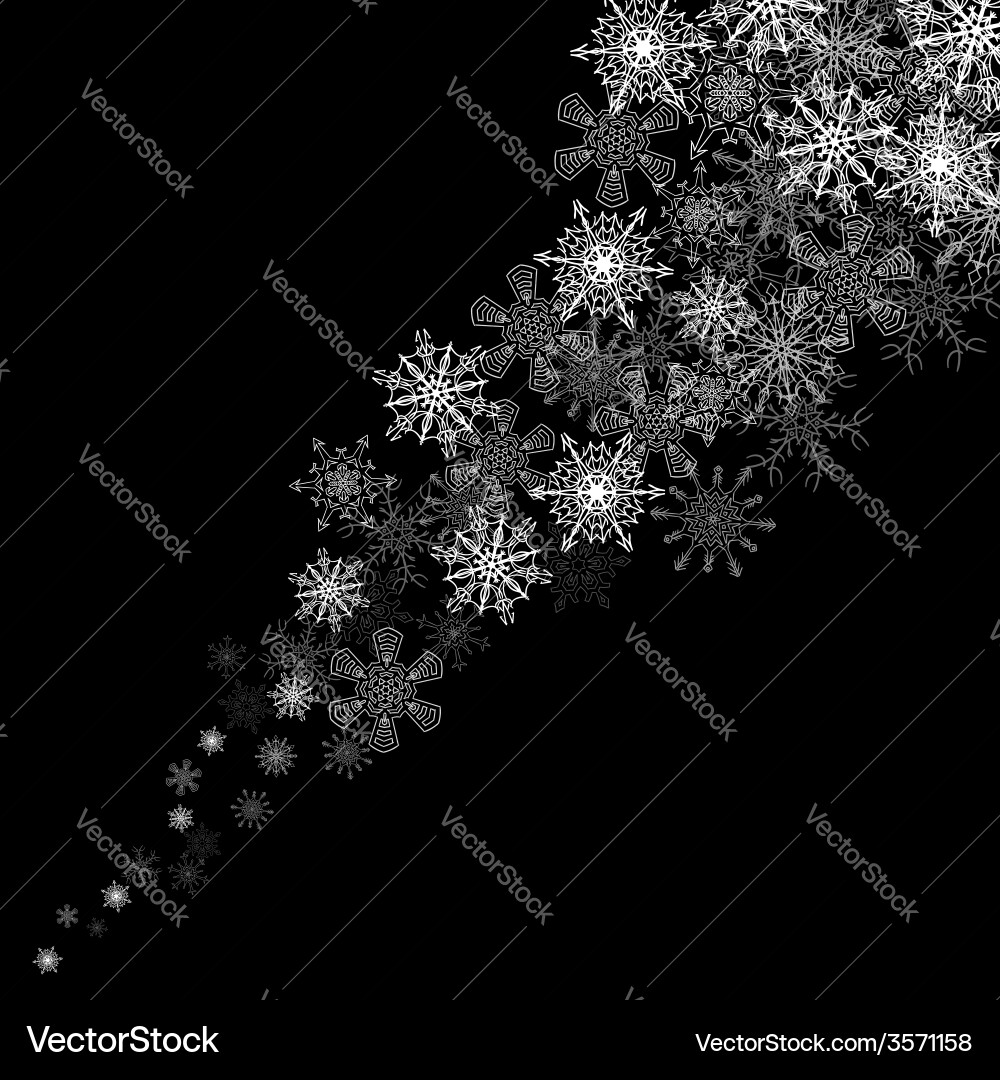 Snowflakes blizzard in the darkness Royalty Free Vector