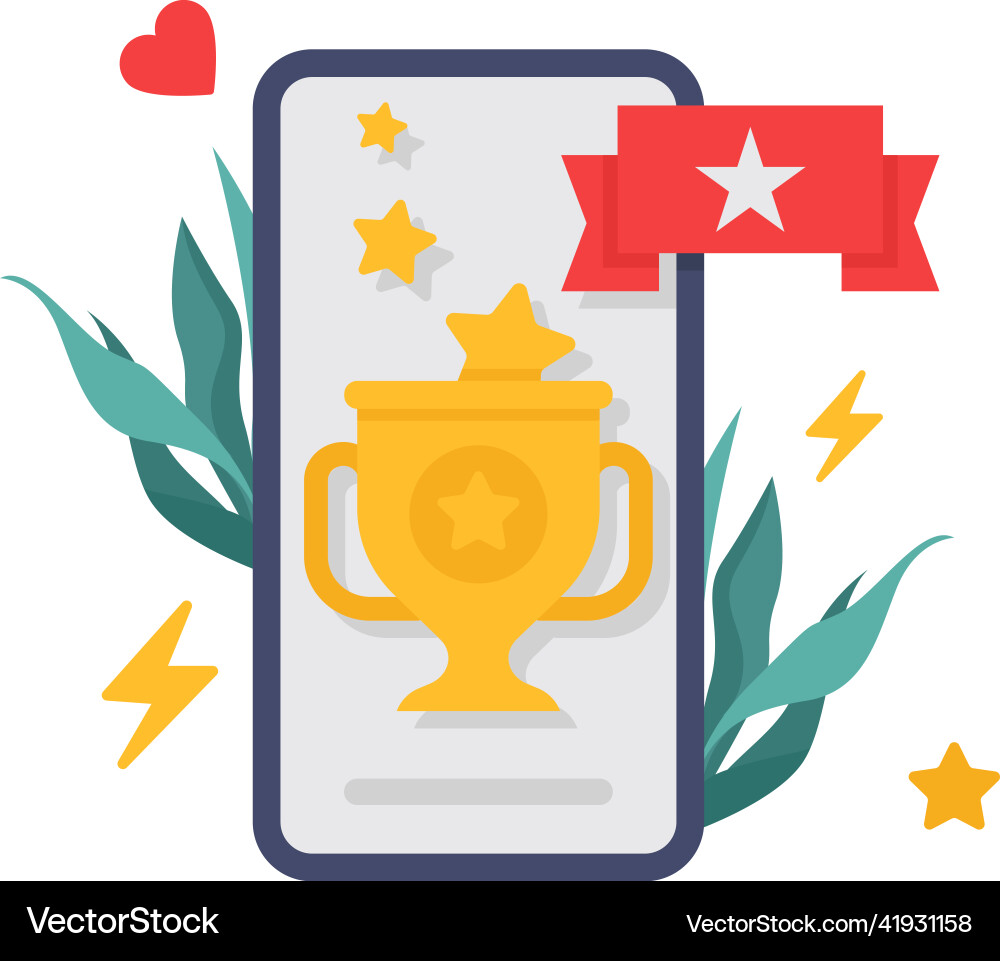 Winner cup mobile customer promotion surprise Vector Image
