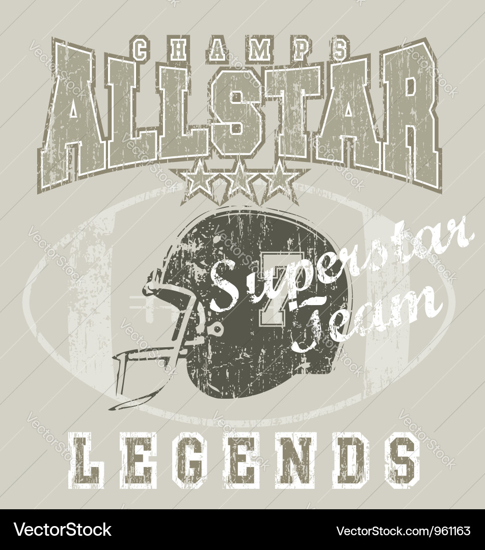 All star FootBall Royalty Free Vector Image - VectorStock