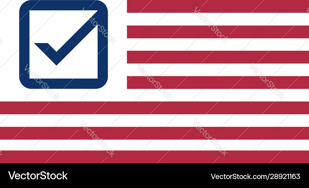 American flag with checkmark symbol instead stars Vector Image