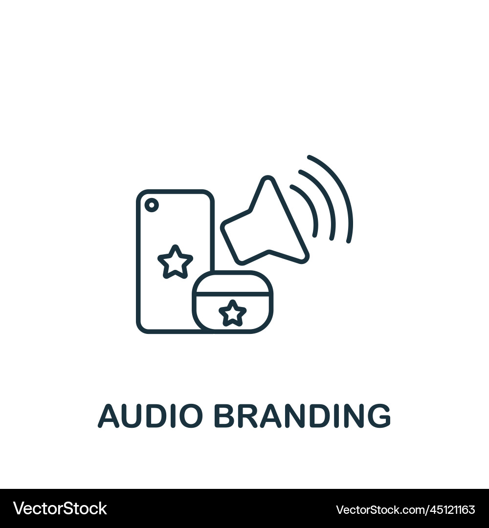 Audio branding icon monochrome simple Royalty Free Vector