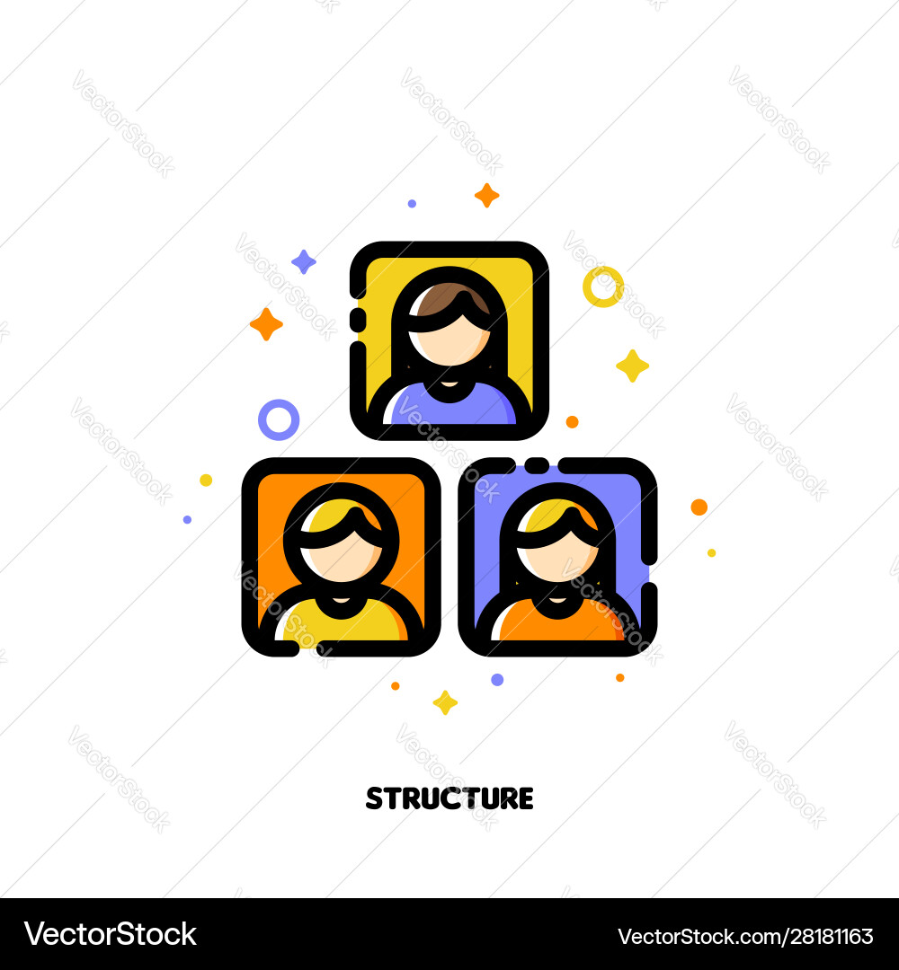 Company organizational structure icon for hr Vector Image