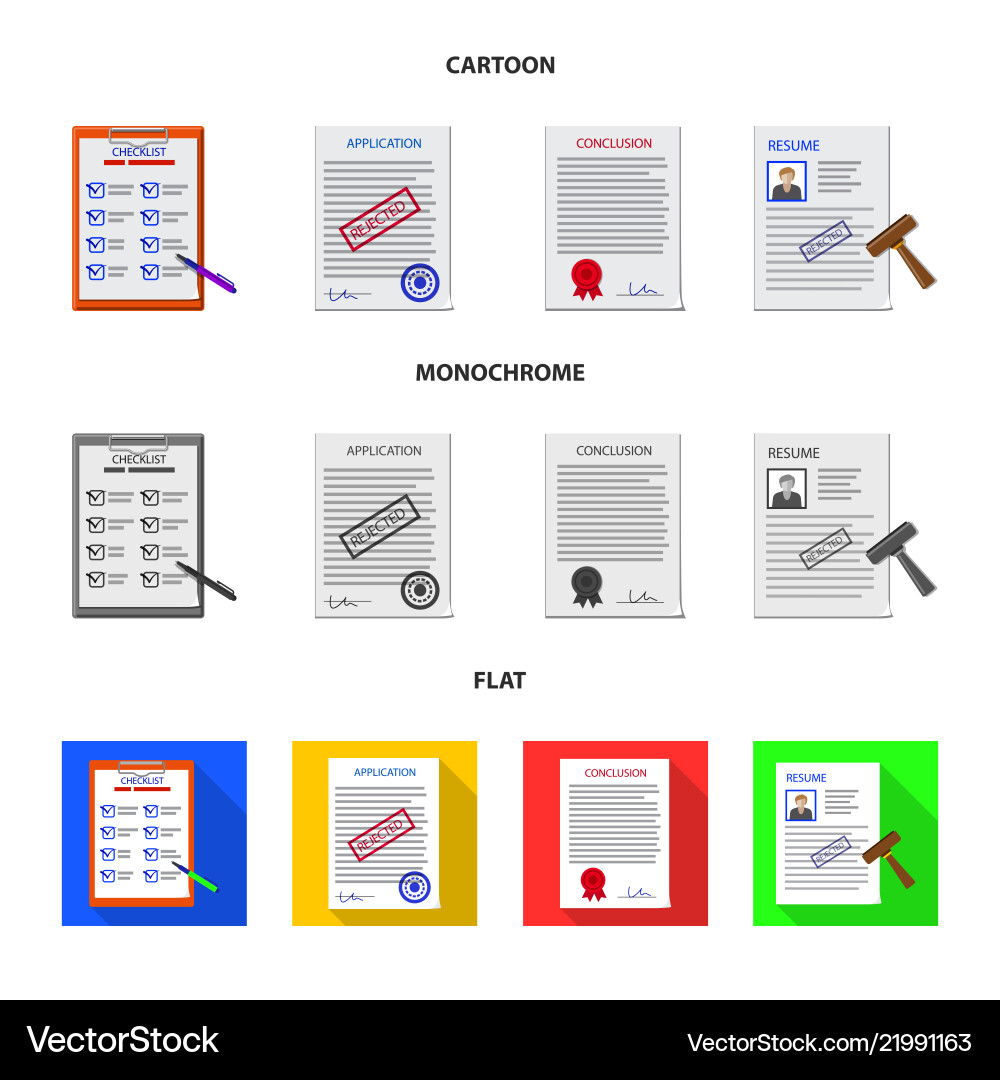 Design of form and document symbol set Royalty Free Vector