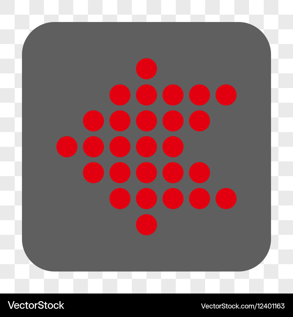 Dotted arrow left rounded square button Royalty Free Vector