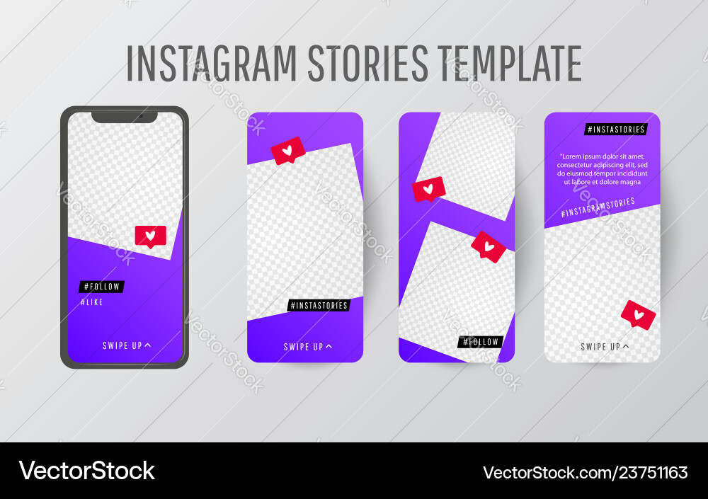 Editable stories template streaming Royalty Free Vector