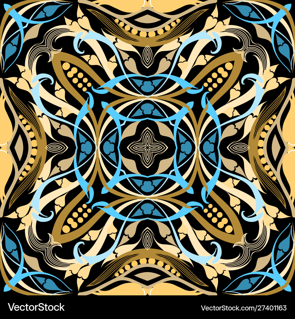 Floral symmetrical abstract seamless Royalty Free Vector