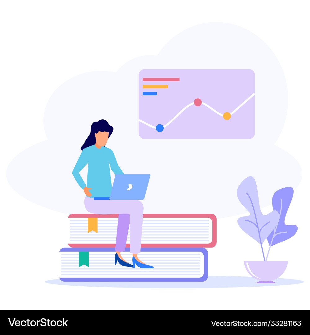 Graphic cartoon character business growth Vector Image